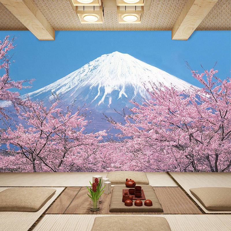 Japanese Pagoda Cherry Blossom Fuji Mountain 3d Photo Wallpaper for ...