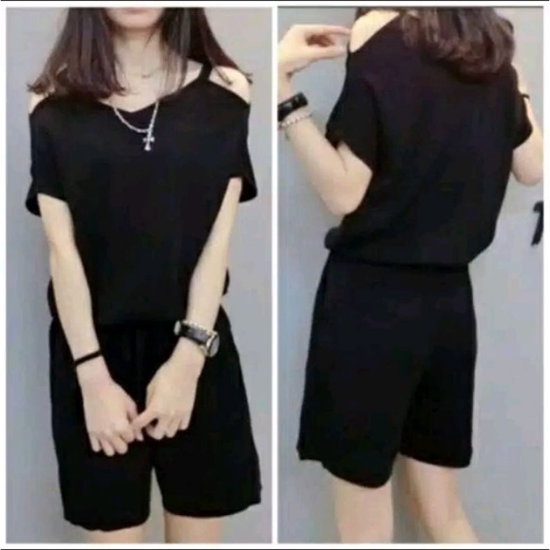 HITAM Jumpsuit RIHANNA WOMEN [Black] | Shopee Philippines