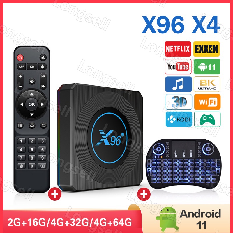 CHGYS New Android 11 Smart Tvbox X96 X4 Amlogic Android Tv Box S905x4 8k Smart Android 11.0 X96 ...