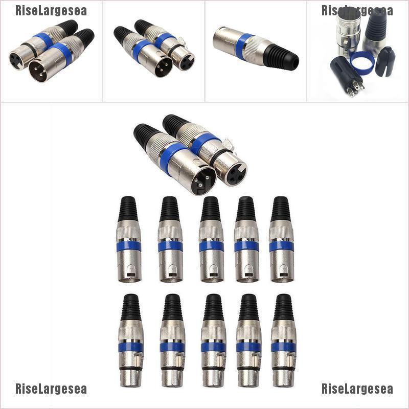 RiseLargesea 10Pcs XLR 3Pin Male & Female MIC Jack Plug Audio ...