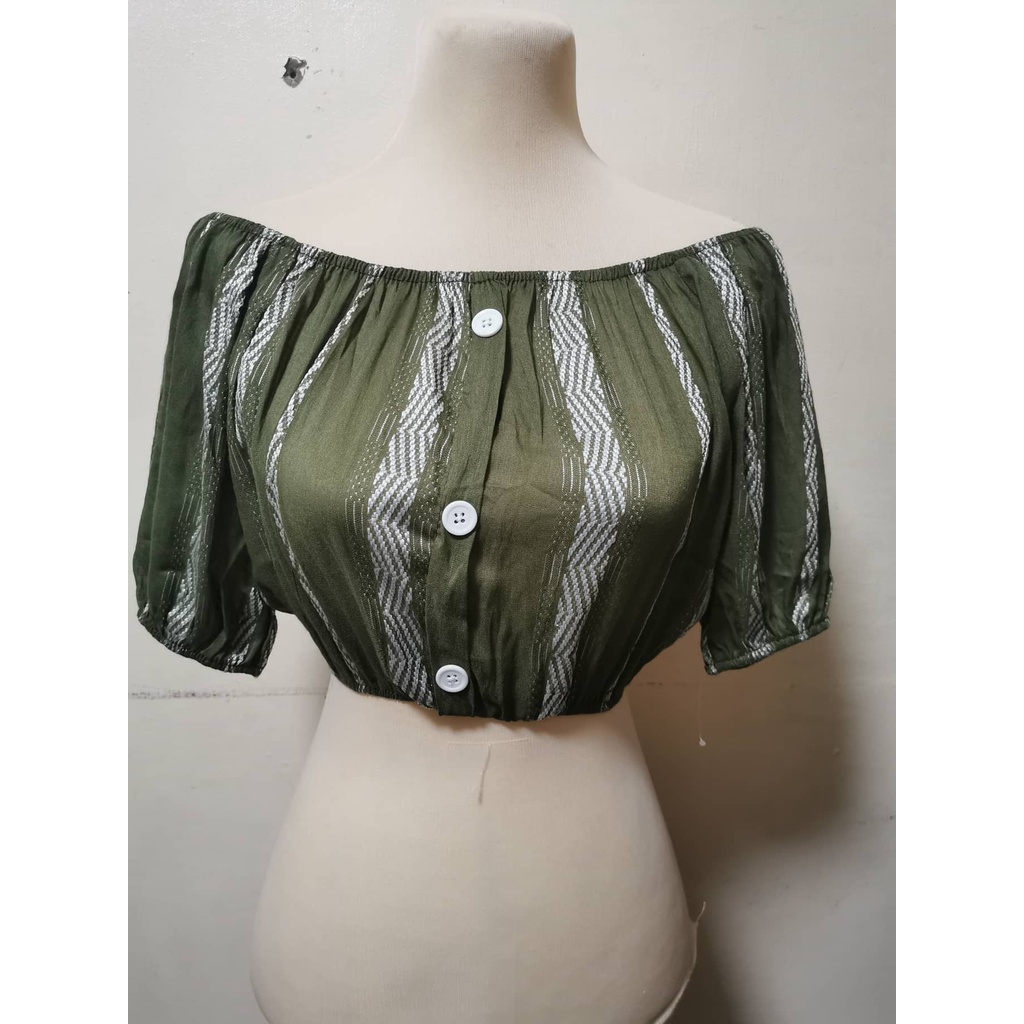 CROPTOP TOPS FIT FROM SMALL TO SEMI LARGE ( GREEN COLOR) | Shopee ...