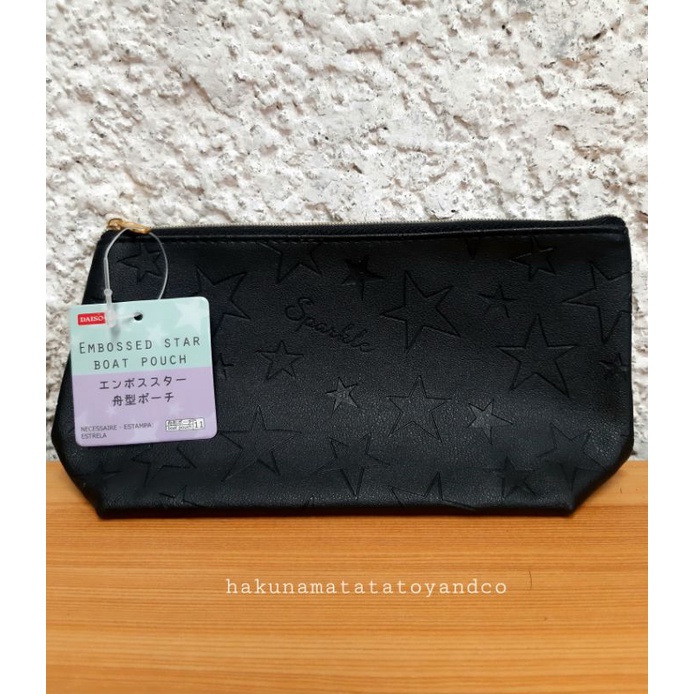 Daiso Embossed Star Boat pouch | Shopee Philippines