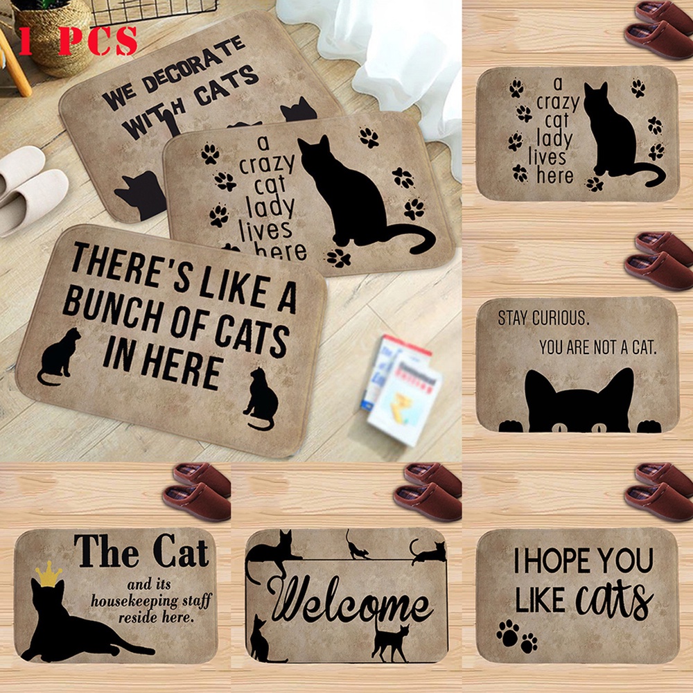 Entrance Mat Water-absorb Cute Cat Puppy 3D Print Floor Mat Bedroom ...