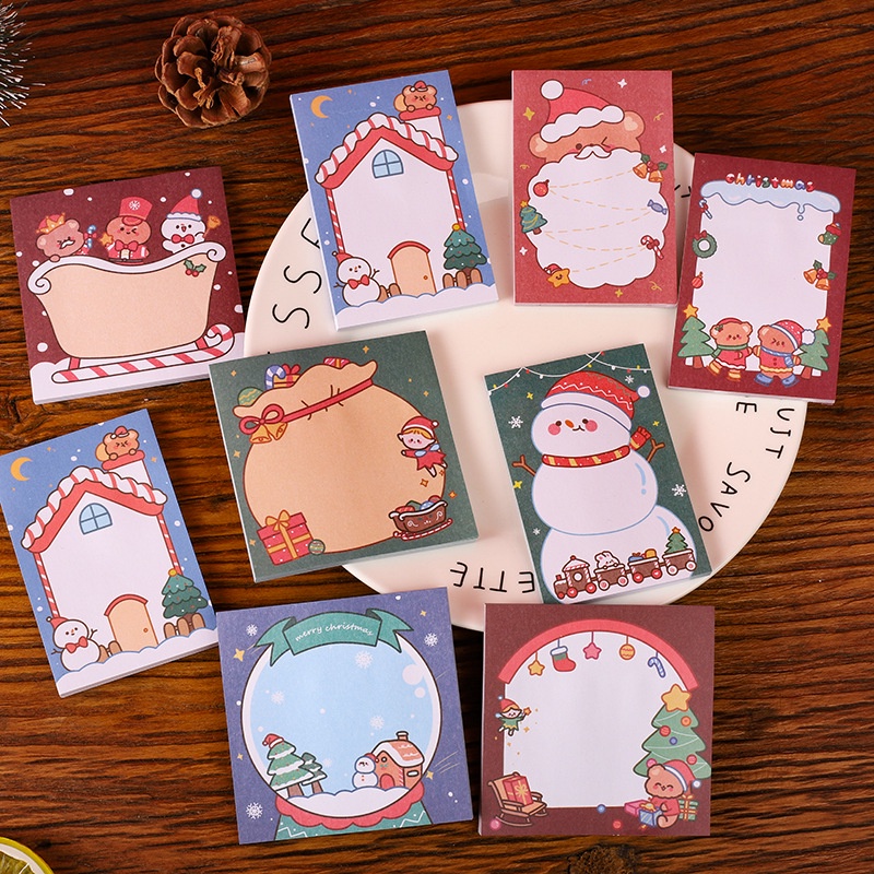 Merry Christmas Sticky Notes Pad Label Notepad School Office Stationery ...