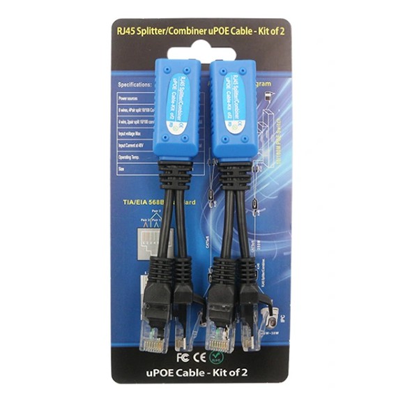 2-in-1 POE Adapter POE 2-in-1 Adapter/Splitter Kit - RJ45 Combiner For ...