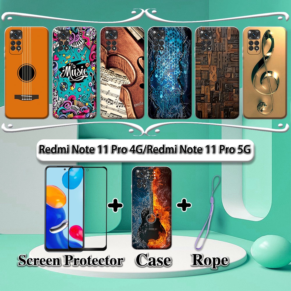 2 IN 1 Redmi Note 11 Pro 4G Note 11 Pro 5GCase with Tempered Glass ...