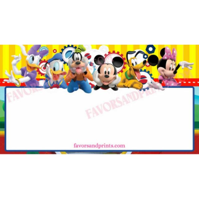 MICKEY MOUSE AND FRIENDS / SPONGEBOB BIRTHDAY PARTY NAME TAGS (10s ...