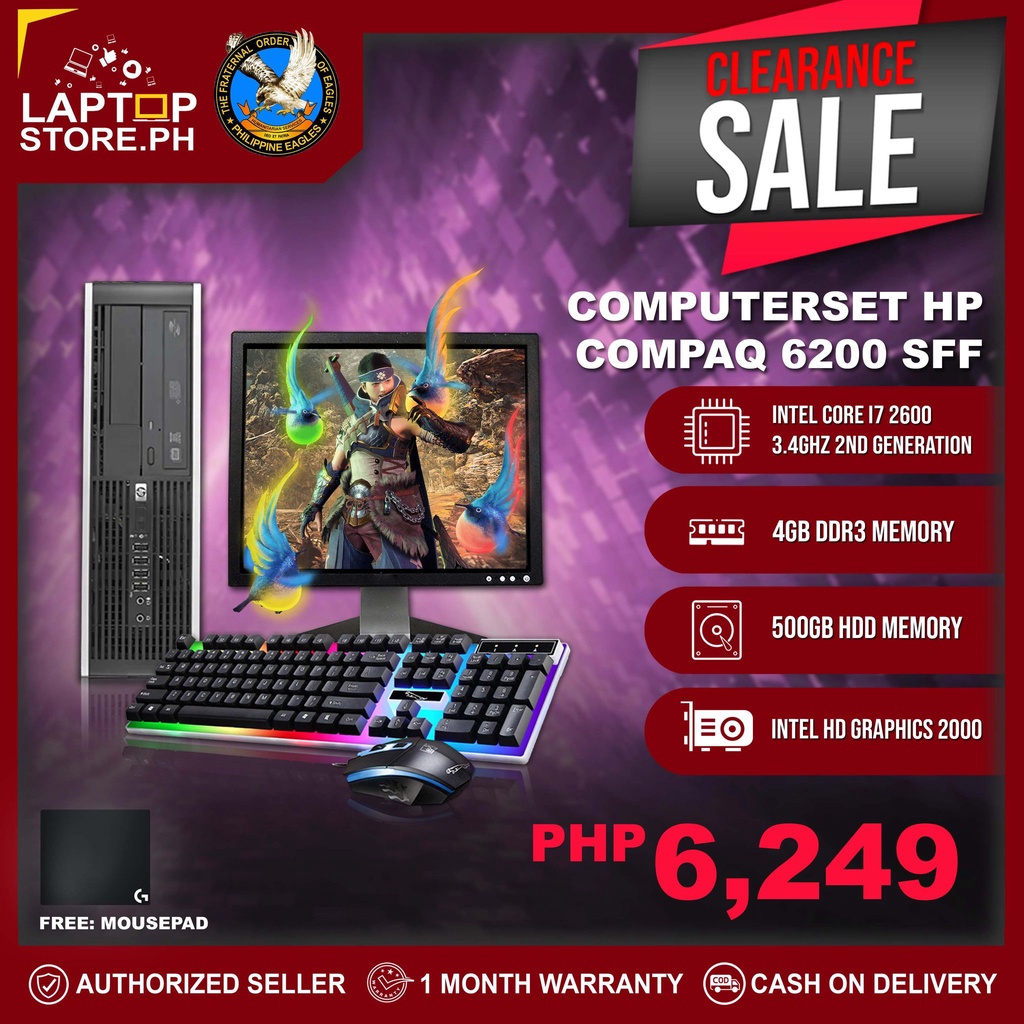 Computer Set Package HP Compaq 6200 SFF Intel Core I7 2600 3.4ghz 8gb ...