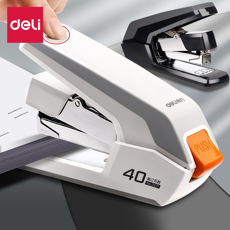 Deli Effortless Stapler 40sheets 24/6 26/6 Staples Heavy Duty Manual ...