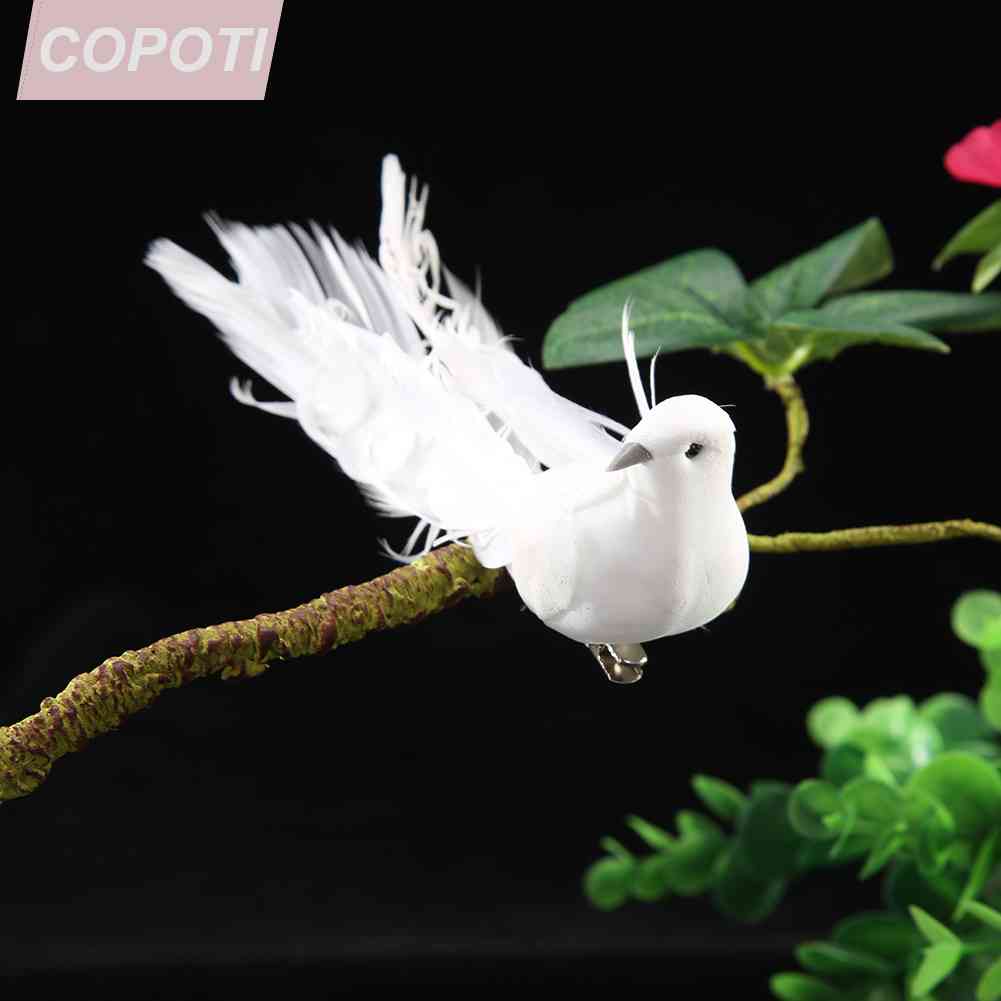 12pcs/set Artificial Foam Pigeon Simulation Feather Birds DIY Garden ...