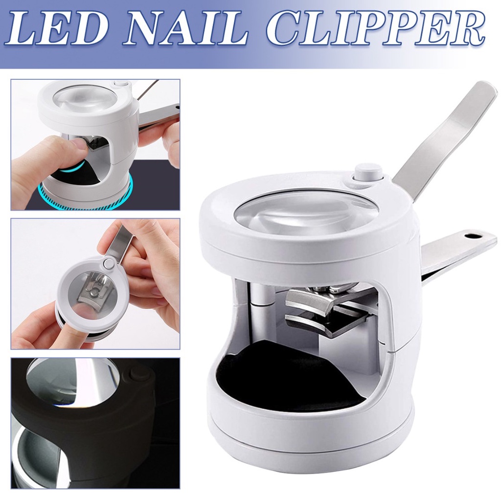 Nail Clippers with Magnifier Light Stainless Steel Toenail Cutter Nail ...