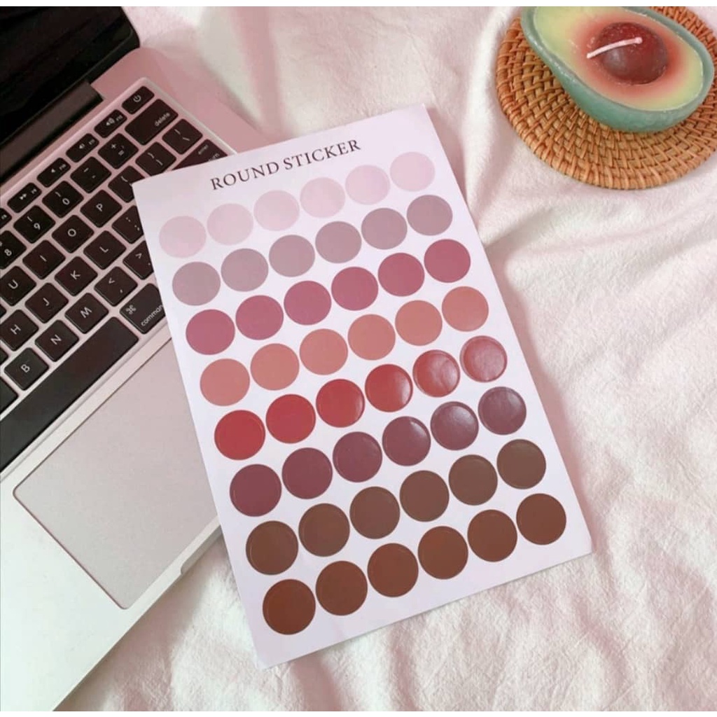 Morandi Color Matte Round Sticker Card Poster Decorative Sticker Gift ...