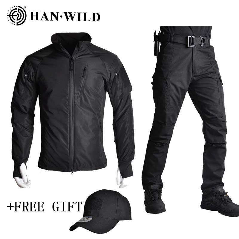HAN WILD Men Military Tactical Suit Jacket/pants Warm Windbreaker ...