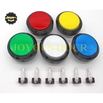 100mm diameter flat straight edge button, with lights and micro ...