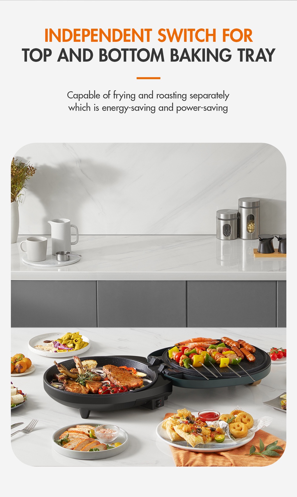 Gaabor Electric Baking Pan Round Non-Stick 1200w High Power | Shopee ...