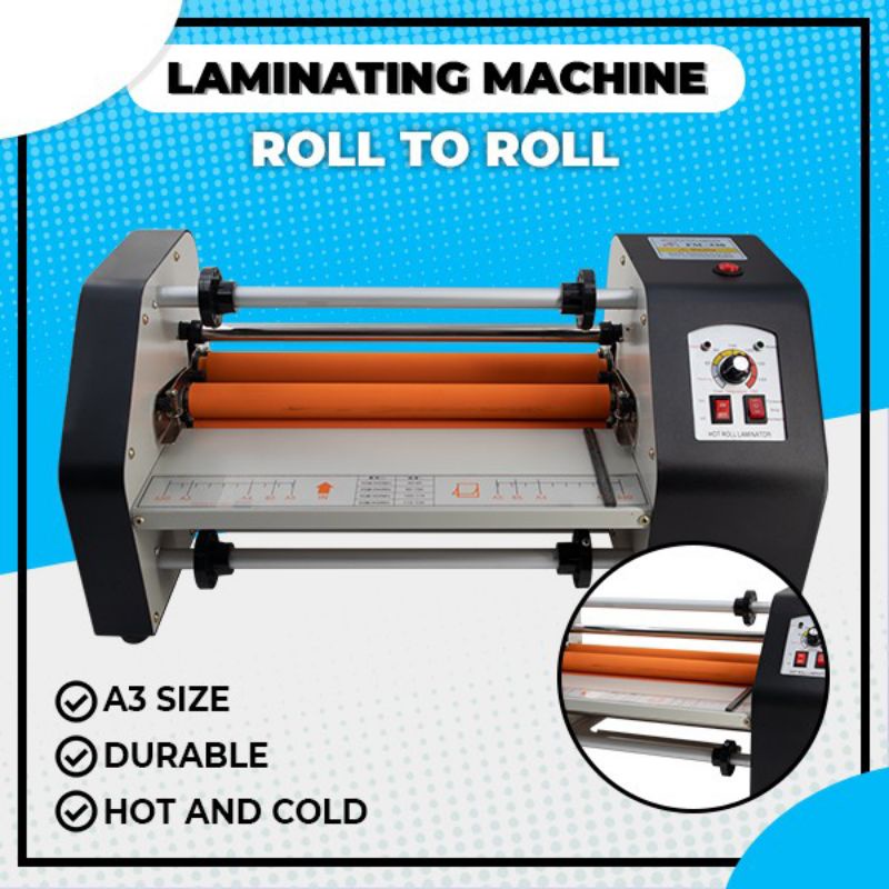 Officom Brand Roll To Roll Laminator Machine Hot And Cold Heavy Duty A3