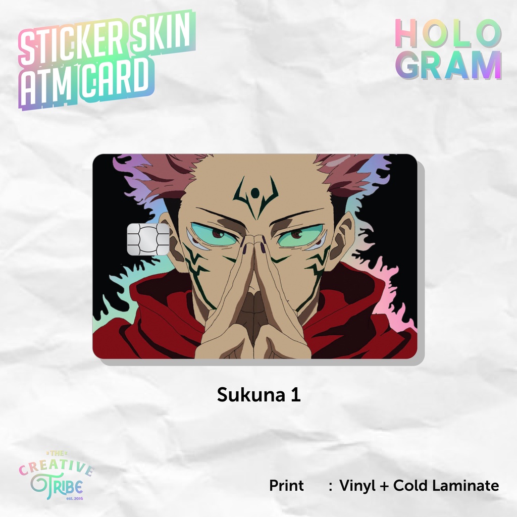 Sukuna 1 - HOLOGRAM Skin Card Sticker - Vinyl ATM Debit Credit Emoney ...