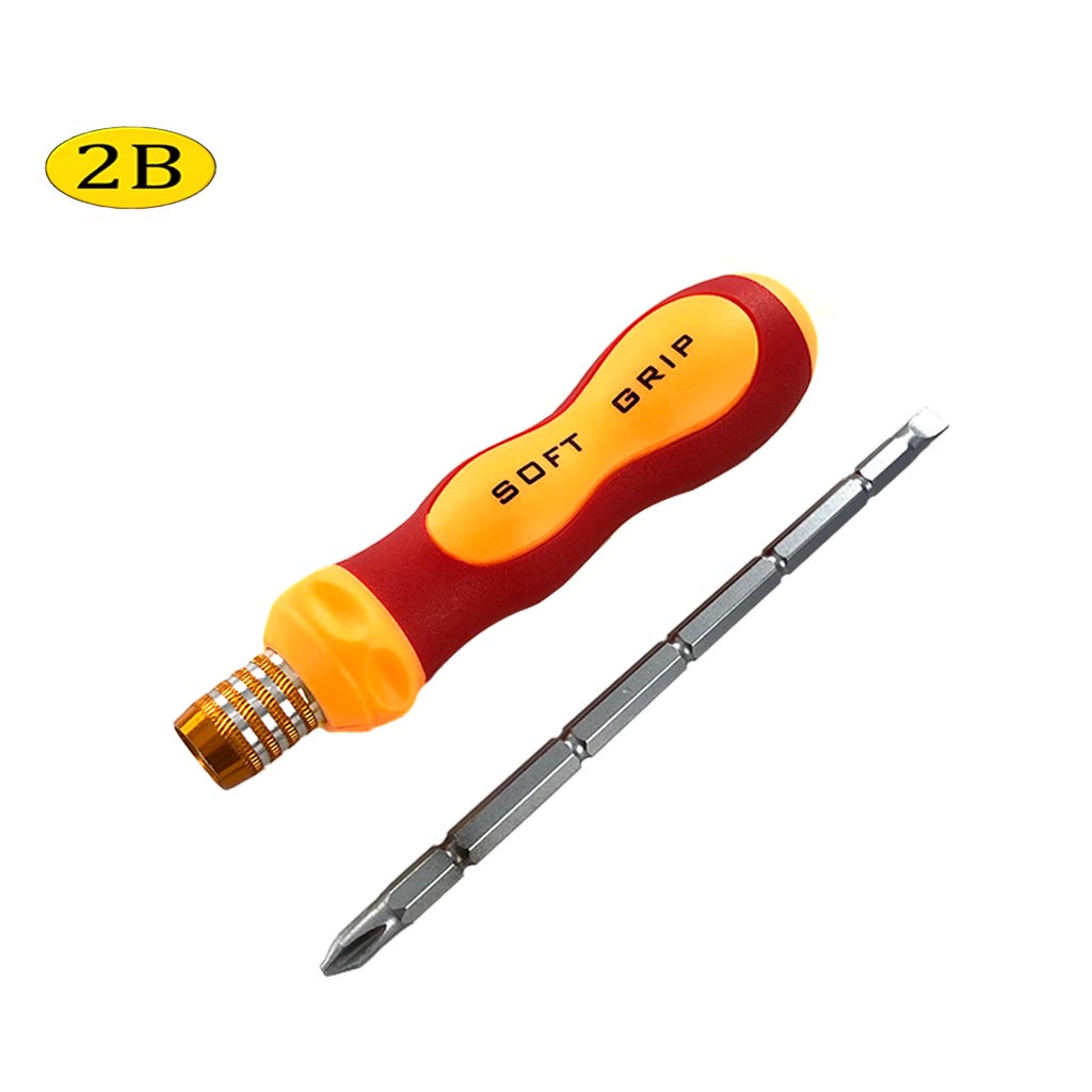 2B Soft Handle Screwdriver Dual Purpose Double Ended Flat And Phillip ...