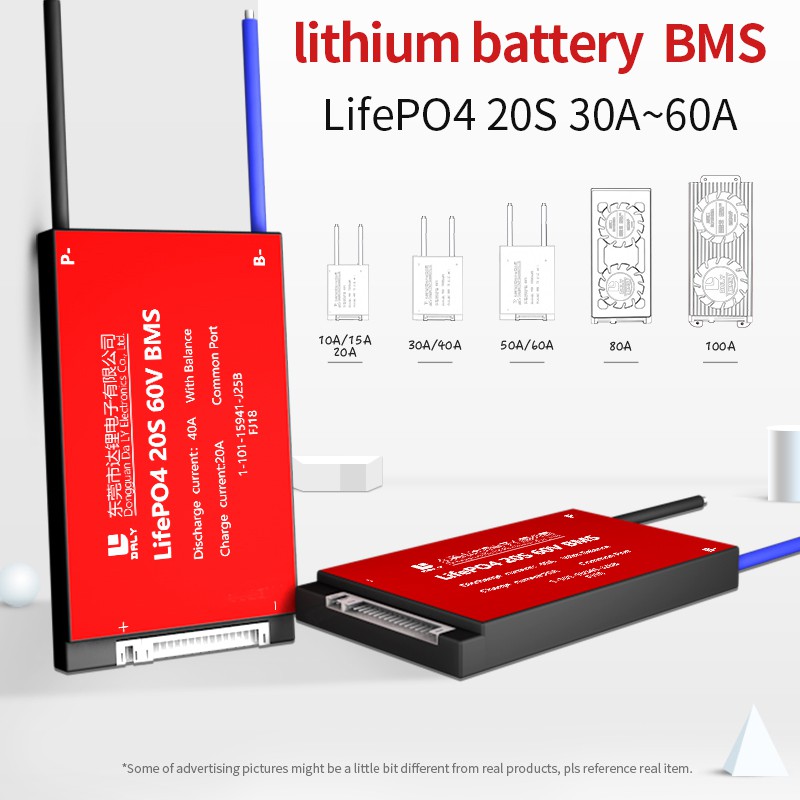 20S BMS 60V LiFePO4 battery Management System BMS 30A 40A 50A with low current for lithium ...