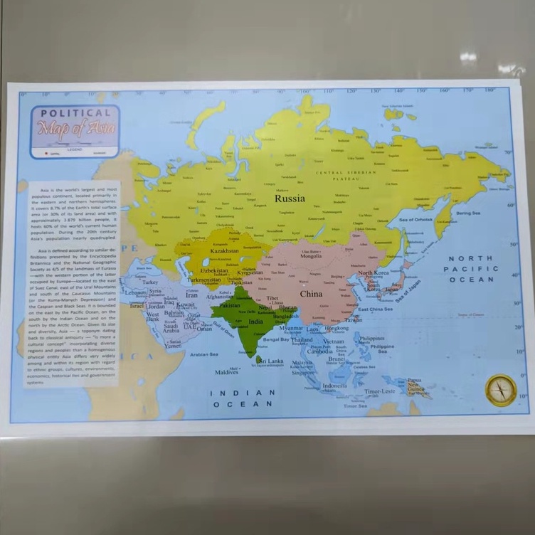 Map of Asia (POLITICAL MAP OF ASIA) SMALL AND BIG | Shopee Philippines