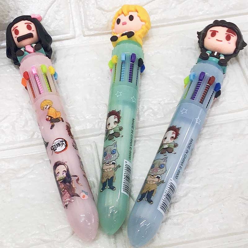 10 Color Kawaii Anime Demon Slayer Kimetsu No Yaiba Cartoon Ballpoint ...