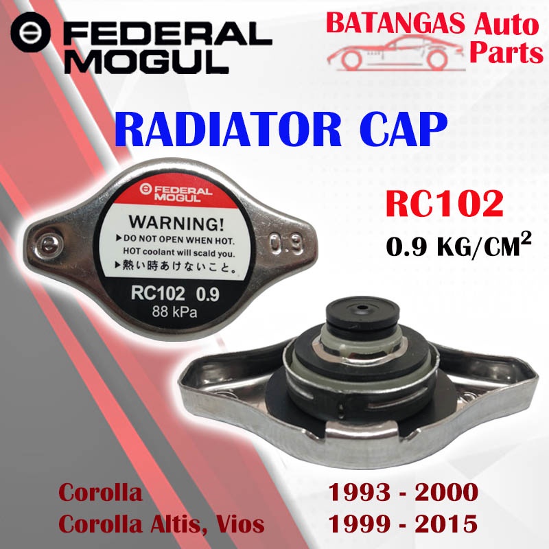 Radiator Cap Corolla / Corolla Altis, Vios Federal Mogul 0.9KG/CM2 ...