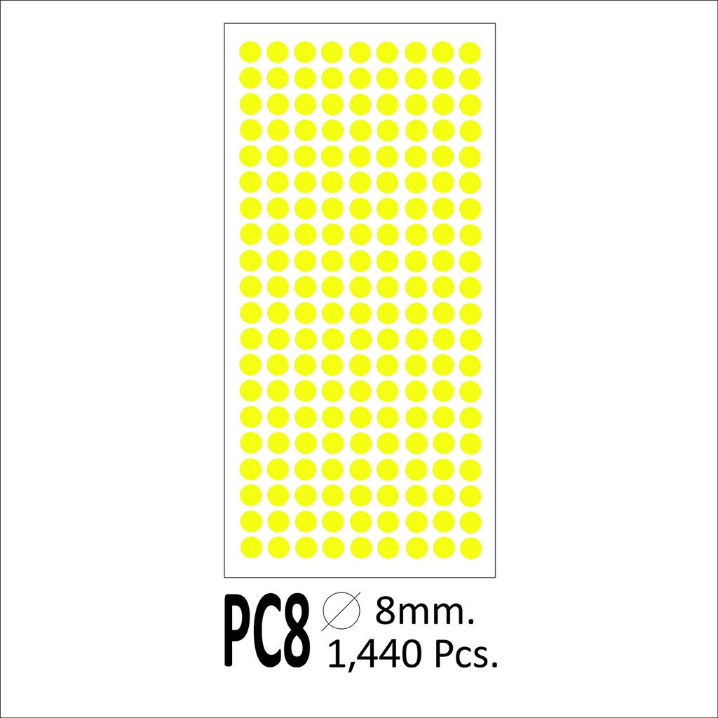 8mm Circle Sticker Color Coding Label-PC8 Contains 8 Sheets (1 440 Pcs ...