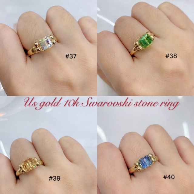 Us gold 10k Swarovski stone ring with box | Shopee Philippines