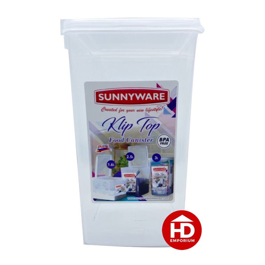 Sunnyware Klip Top Food Canister 3L (Large) #336 kliptop flip top lock ...