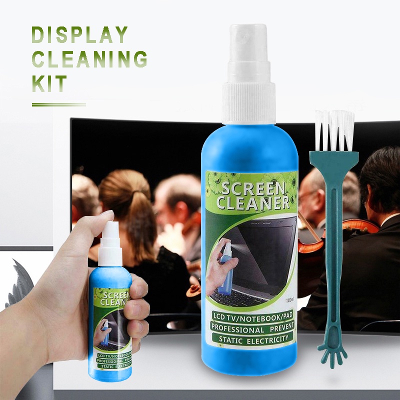 Screen Cleaner Cleaning Kit 100ml LCD Plasma PC Laptop Tablet Monitor ...