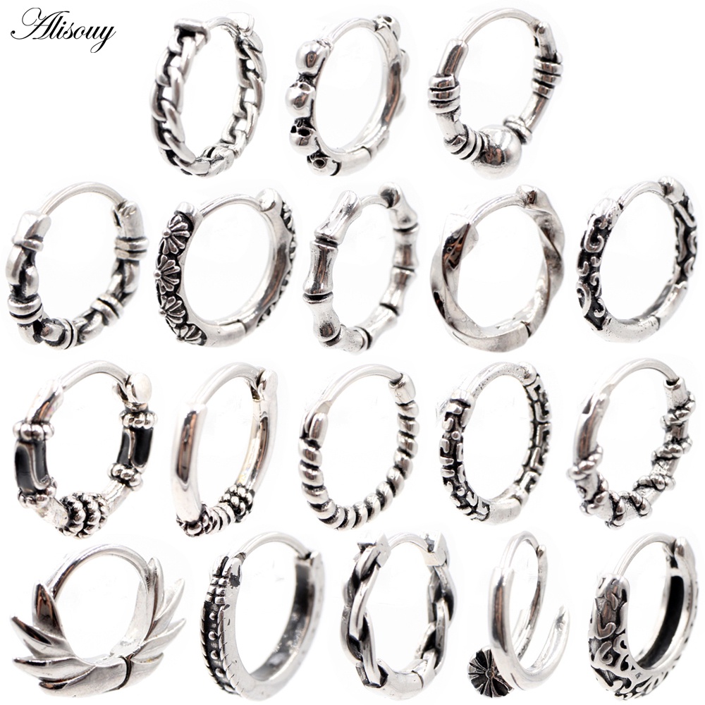Alisouy 1 Piece Punk Gothic Twist Leaf Bone Stainless Steel Simple ...
