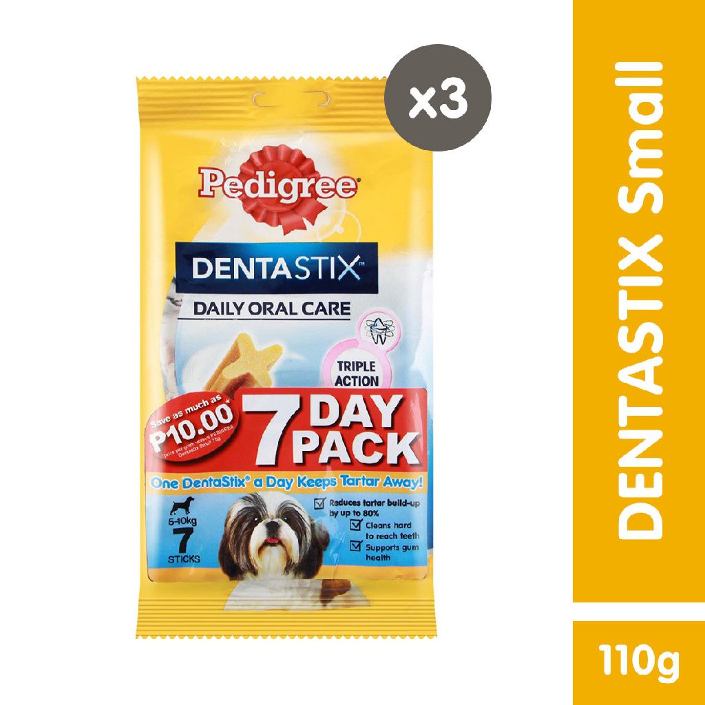PEDIGREE DentaStix Dog Treats for Adult Small Breed Dogs Weekly Pack 110g (3-Pack) | Shopee ...