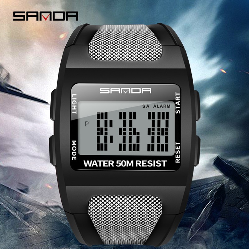 SANDA Mens Watch LED Digital Fashion Waterproof Luminous Men Watch ...