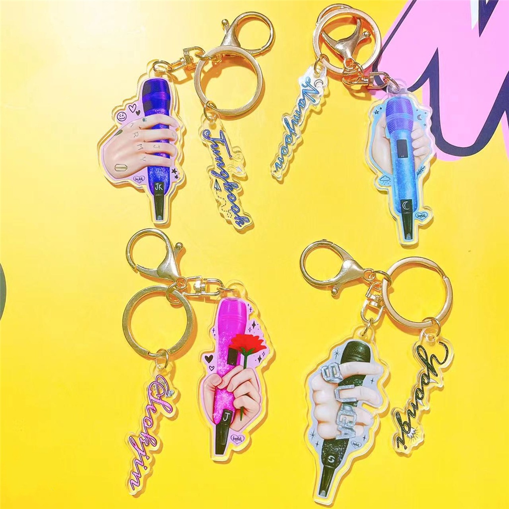 KPOP BT Microphone Hand Bangtan Boys Keychain Keyring Bangtan Boys V JUNGKOOK JIMIN JIN SUGA RM ...