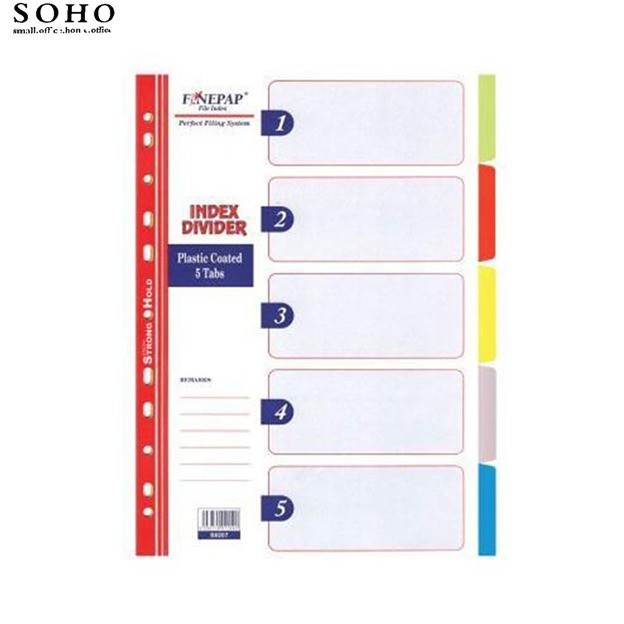 5 Colour A4 pvc index Divider | Shopee Philippines