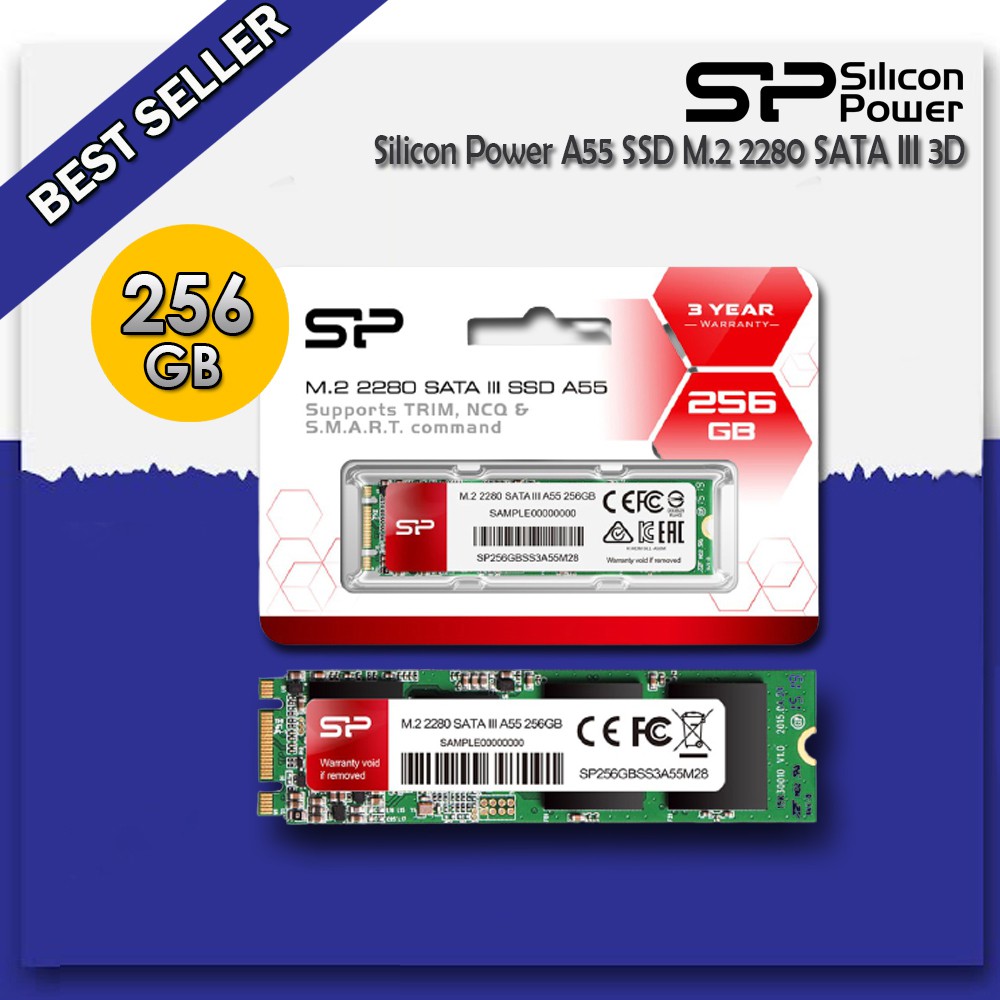 Silicon Power A55 SSD M.2 SATA 2280 3D - 256GB | Shopee Philippines