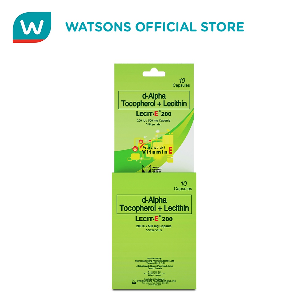 LECIT-E 200 (d-alpha tocopherol + Lecithin) 10 Capsules | Shopee ...