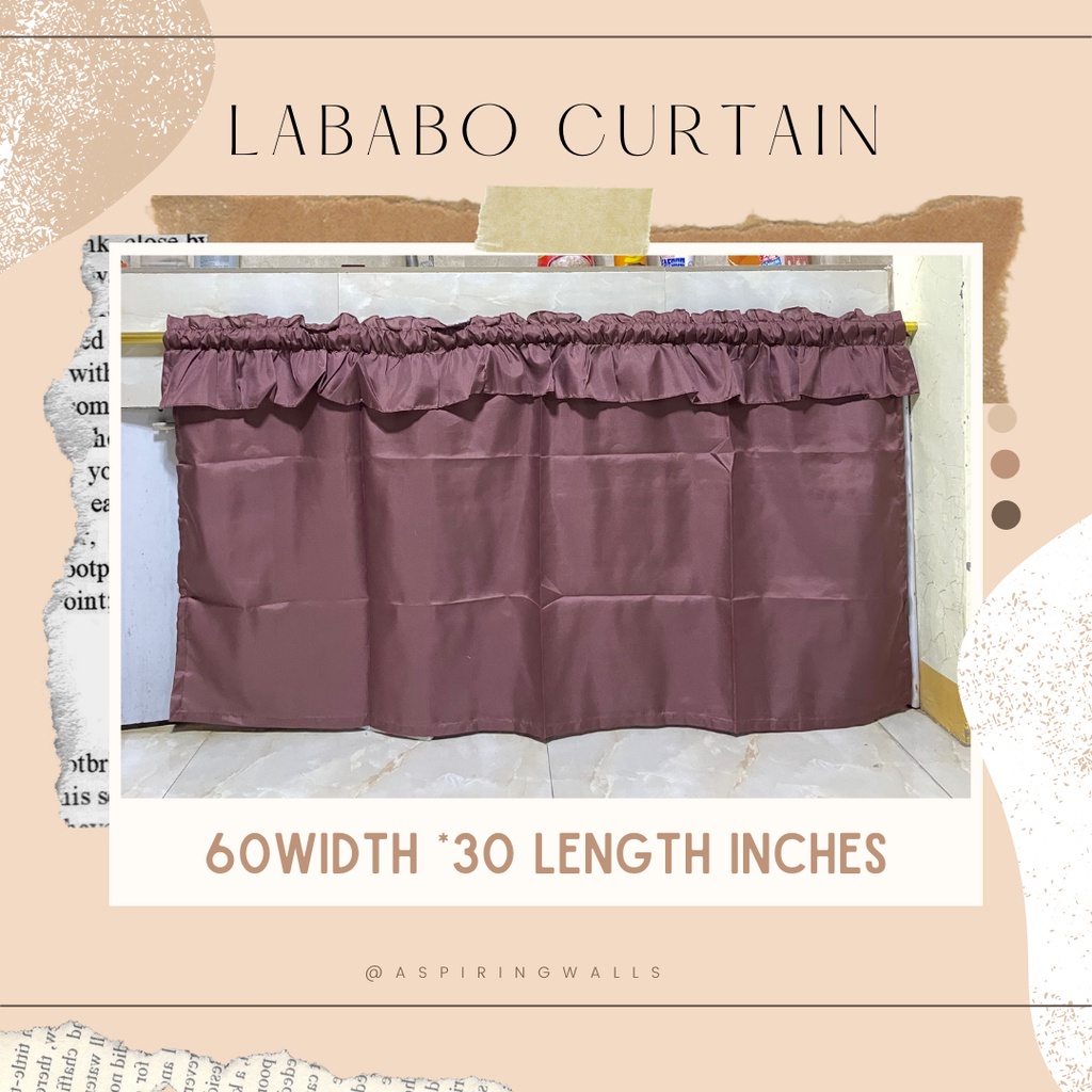 PLAIN DESIGN FOR KITCHEN OR LABABO CURTAIN | STANDARD SIZE | 60*30 ...