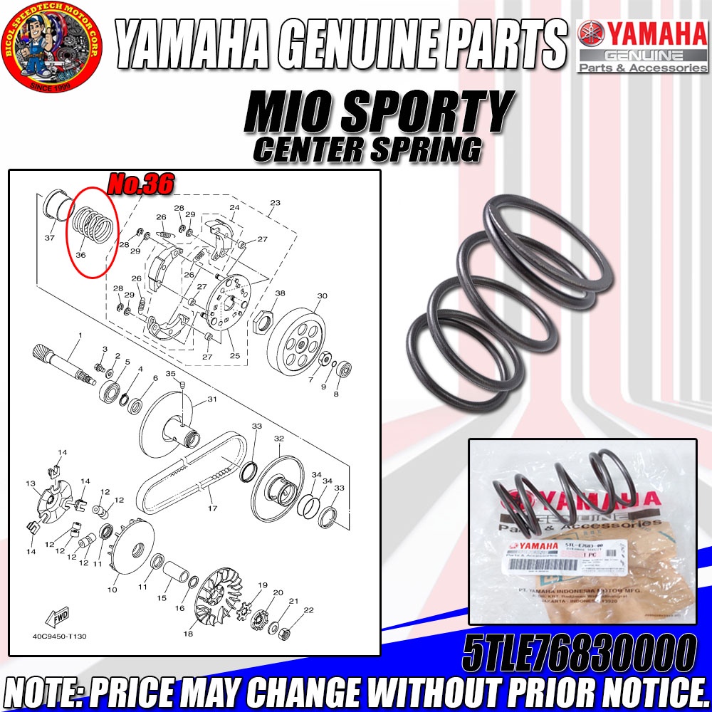 MIO SPORTY CENTER SPRING (YGP) (GENUINE: 5TL-E7683-00) | Shopee Philippines