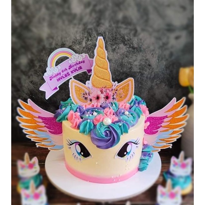 Unicorn theme cake topper (6pcs) D13 | Shopee Philippines