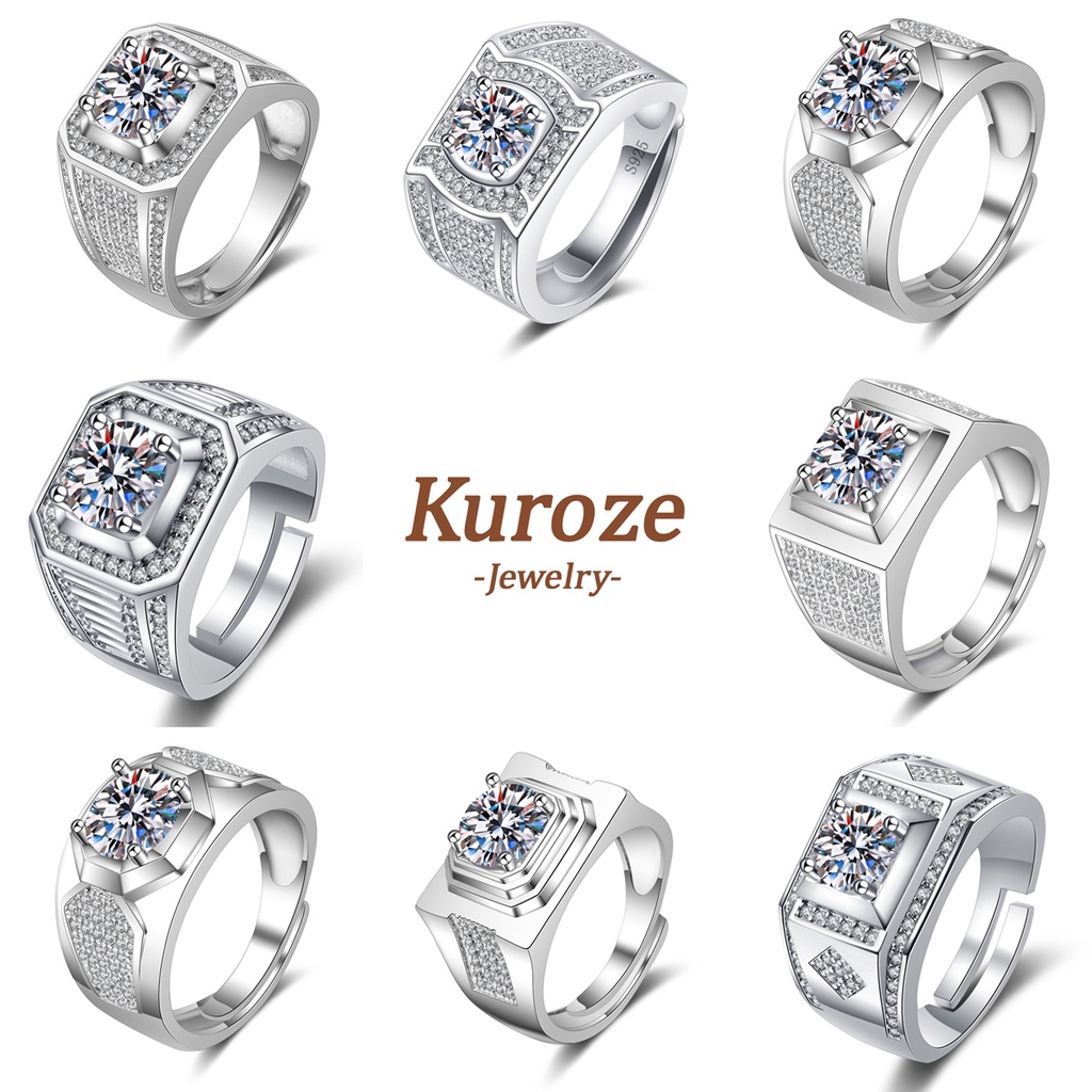 Kuroze S925 Silver Men Ring Moissanite KR1 | Shopee Philippines