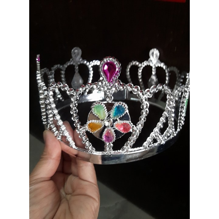 Silver Princess Crown Can Be Worn By Both Large Children | Shopee ...