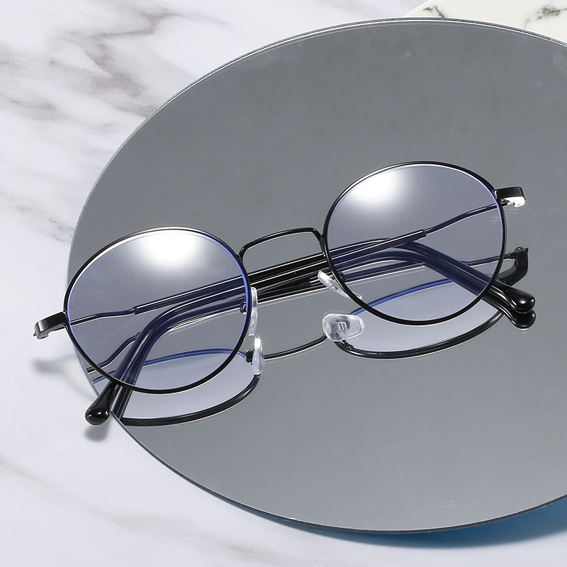 (Ready Stock) Metal small round frame myopia glasses Anti Radiation ...
