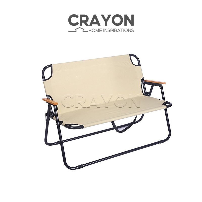 Outdoor Foldable Double Chair Portable Aluminum With Back Oxford Cloth ...