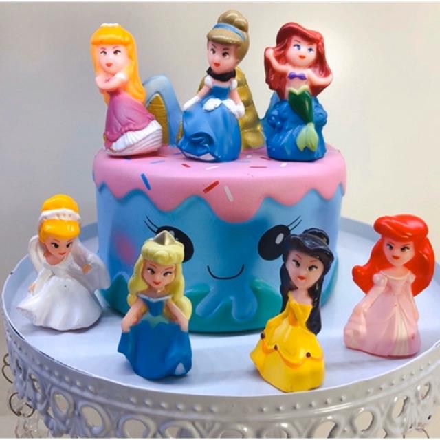 8 Pieces Rubber Disney Princess Cake Topper Set | Shopee Philippines