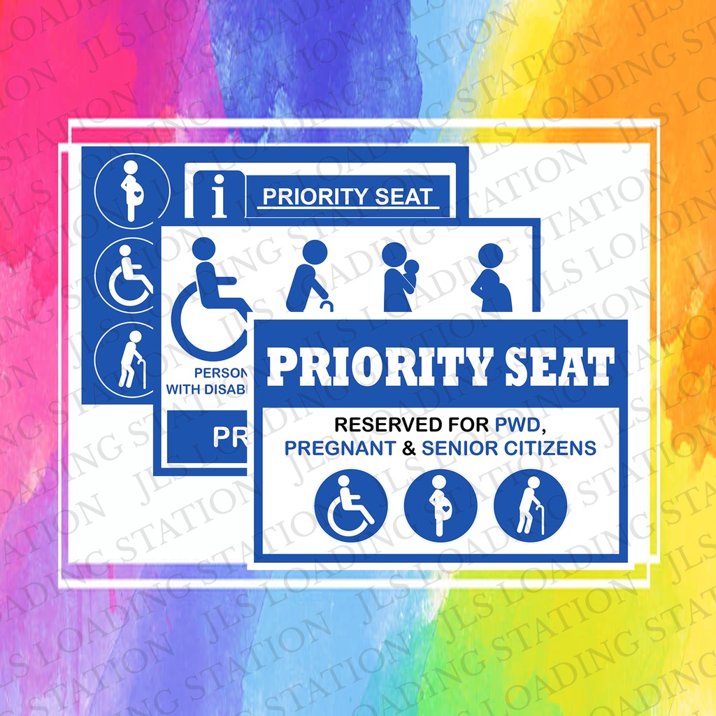 PRIORITY SEAT (LAMINATED/PVC) SIGNAGE | Shopee Philippines