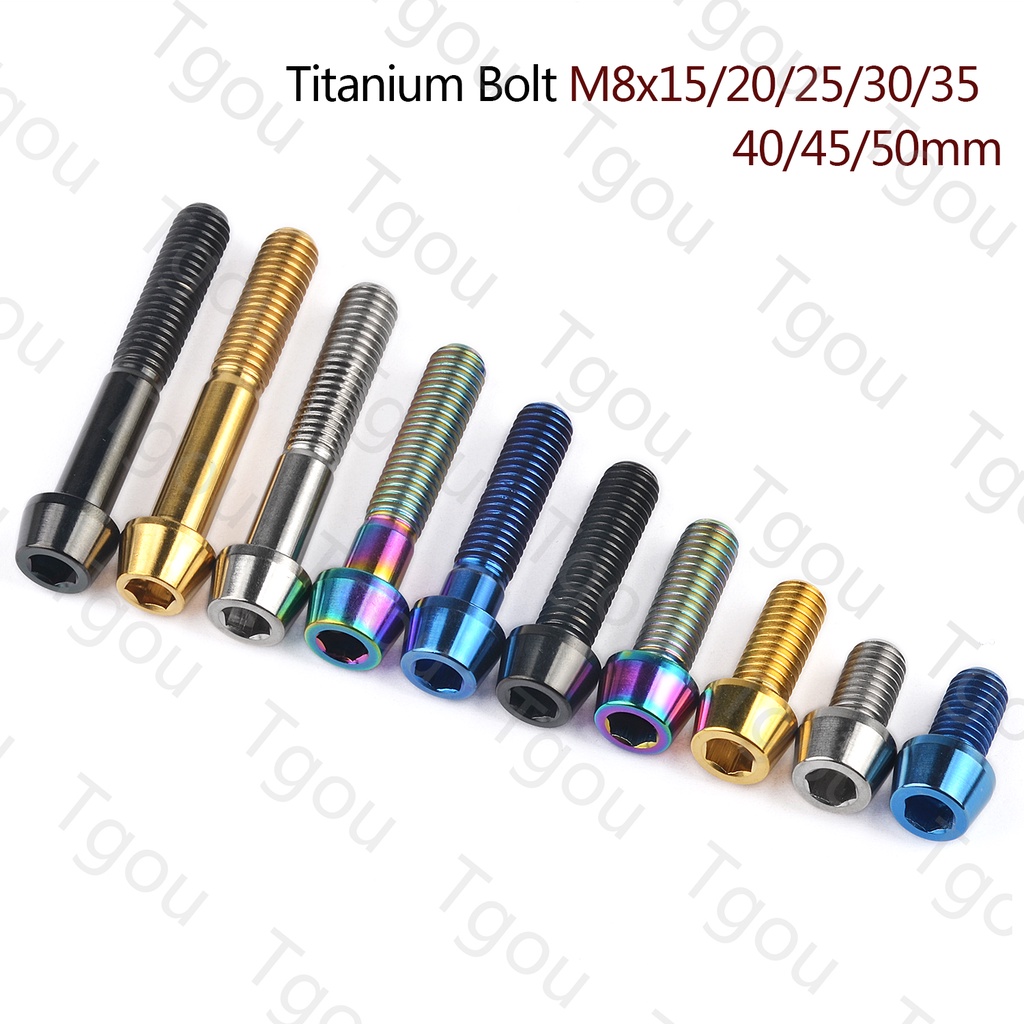 Tgou Titanium Bolt M8x15/20/25/30/35/40/45/50mm Allen Key Taper Head ...