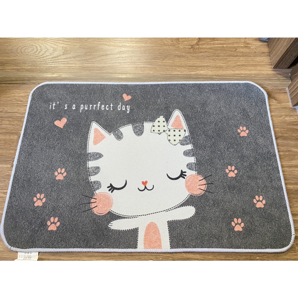 Cute cat-shaped matte floor mat, size 40cmx60cm, anti-slip base ...