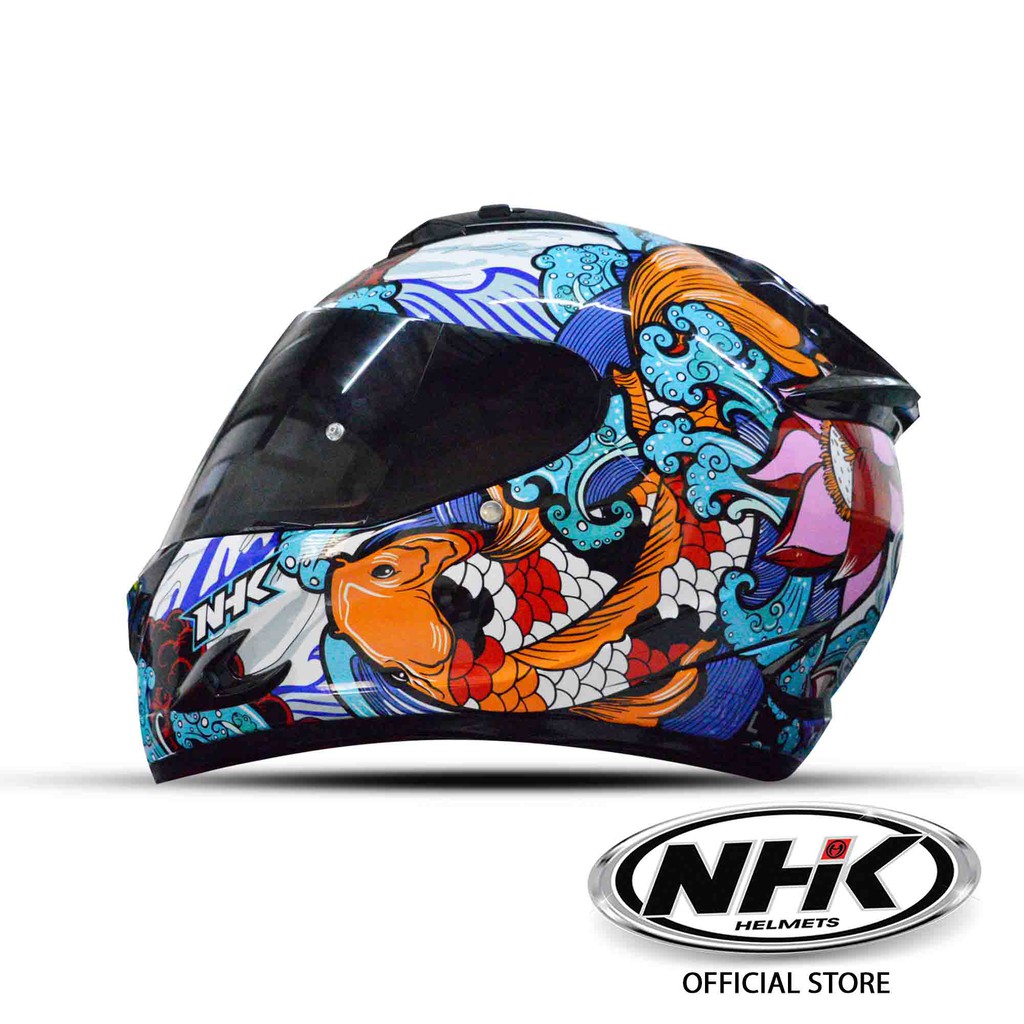 NHK Helmet Race pro KOI Full Face Single Visor WITH FREE NHK ARMSLEEVE ...