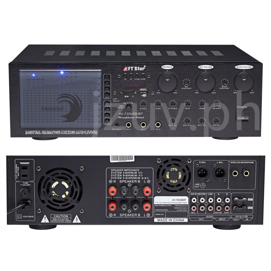 FT STAR AV-735USB Karaoke Mixing Power Amplifier(USB/BT/FM)700WX2/1000WX2 | Shopee Philippines